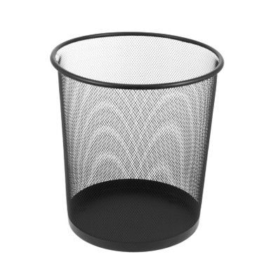 Trashcan Mesh Wire Garbage Basket Black Wastebasket Recycling Bin Paper ...