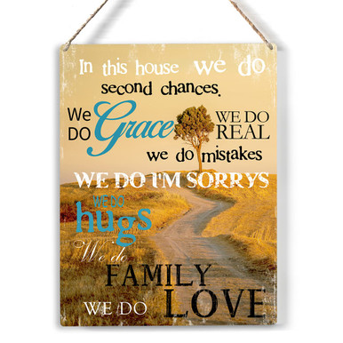 Inspirational Quote Wood Sign in This House We Do Second Chances Wooden ...