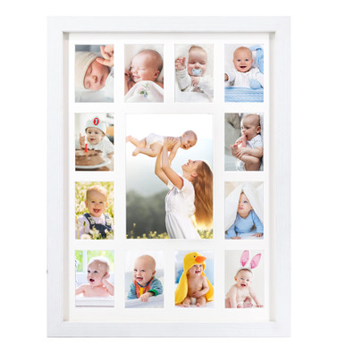 FramePro Baby's First Year Frame?Collage Frame For Baby In White Frame ...