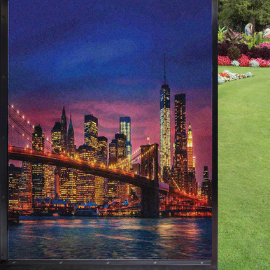 New York Window Film Home Decor,NYC That Never Sleeps Reflections on ...