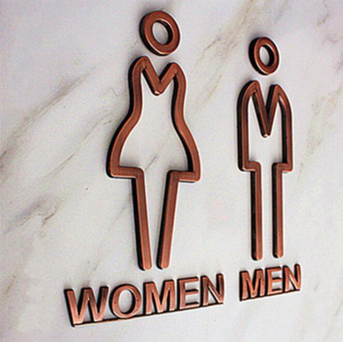 WellieSTR Red brown Bathroom Toilet Restroom Sign Door Accessories ...