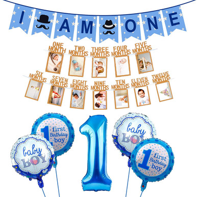 Krista Party Propz Blue 1st Birthday Decoration for Baby Boy Kit I Am ...