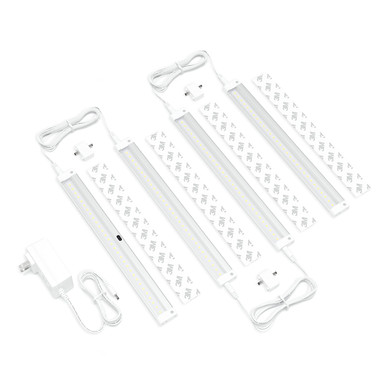 EShine Hand Wave Activated Under Cabinet LED Lighting Kit, Dimmable, 4 ...