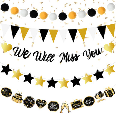 Tigeen 5 Pcs We Will Miss You Banner Farewell Banner Retirement ...