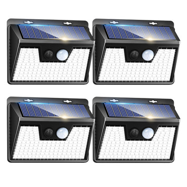 Peasur Solar Outdoor Lights [4 Pack/140LED], Motion Sensor Outdoor Lights Ultra-Bright, Solar ...