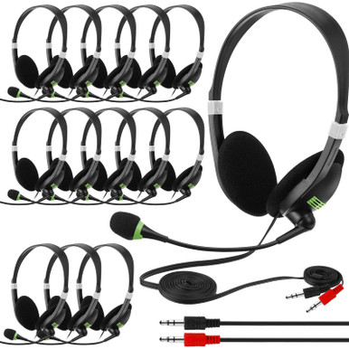 Hoteam 14 Pack Kids Classroom Headphones Bulk with Microphone School ...