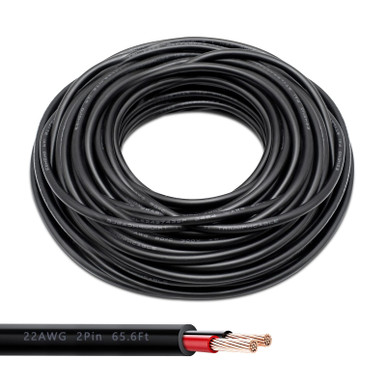 22 Gauge 2 Conductor 65.6Ft Electrical Wire, 22 AWG Extension Cord ...