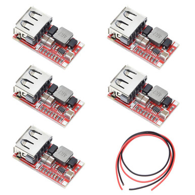 DAOKI 5PCS DC-DC Buck Converter 6-24V 12V 24V to 5V Car USB Charger ...