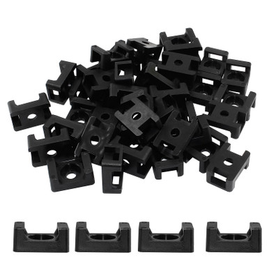 LifCratms 120Pcs Black Cable Tie Bases, 23x16x10mm Plastics Saddle Type ...