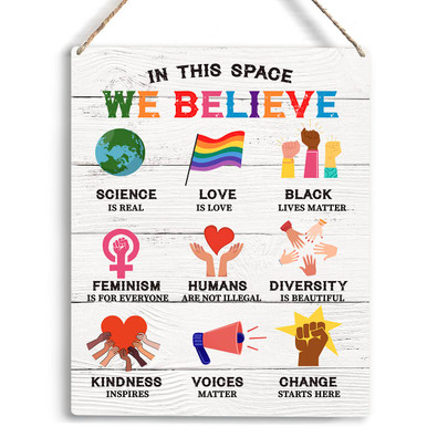 Inspirational Diversity Wall Art In This Space We Believe Decor School ...