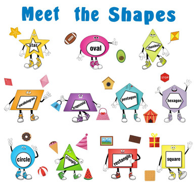 IARTTOP Colorful Shapes Wall Stickers, Educational Learning Geometry ...