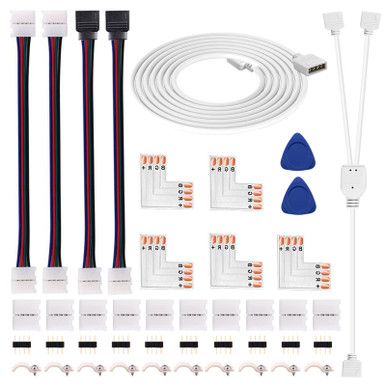 iCreating 4 Pin LED Connector, 4-pin LED Strip Connector Kit Includes ...