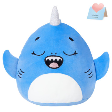 Athoinsu Sleeping Shark Plush Pillow Squishy Hugging Ocean Stuffed ...