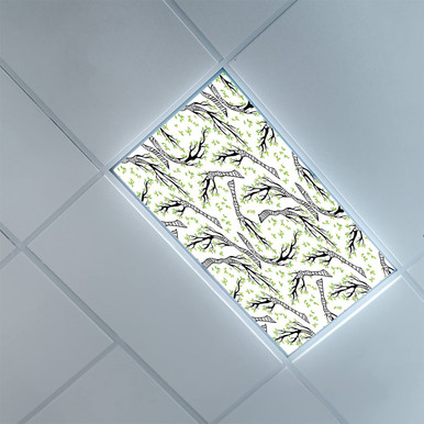 Fluorescent Light Covers for Ceiling Light Diffuser Panels-Leaf Pattern ...