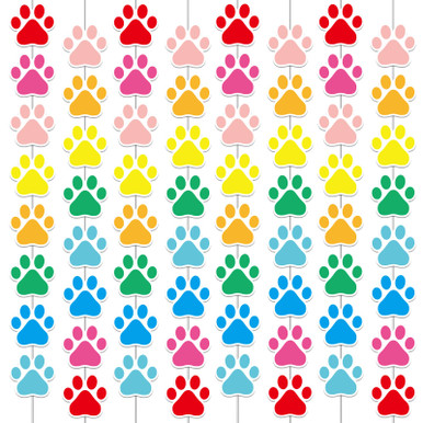 12 Pcs Paw Prints Dog Cat Banners Paw Print Hanging Swirl Puppy Themed ...