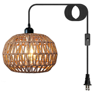 Hanging Lights with Plug In Cord,Boho Light Fixtures Ceiling Chandelier ...