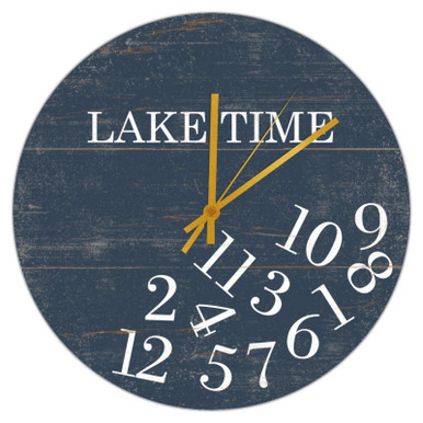 Navy Blue Lake Time Clock Lake Time Whatever Clocks Silent Wall Clock ...