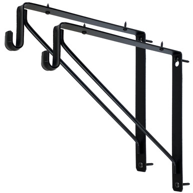Welded HEAVY DUTY Oval Closet Rod & Shelf Support Bracket | Matte Black ...