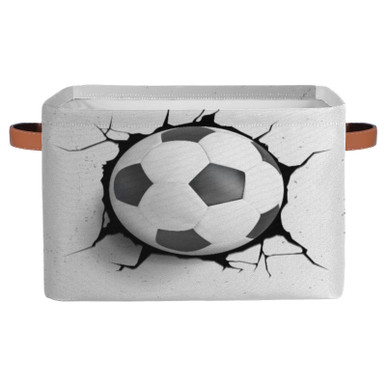 Soccer Print Storage Basket Storage Cube Bins Sport Ball Canvas ...