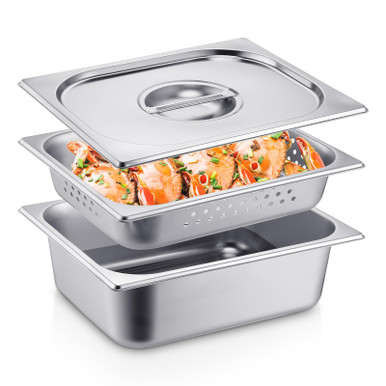 3 Pack Full Size Hotel Pan with Lid Set Include Full Size Pan ...