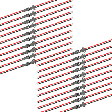 22 AWG JST SM 2 Pin Plug Male and Female Connector Adapter with 20cm/7.9" Electrical Cable Wire ...