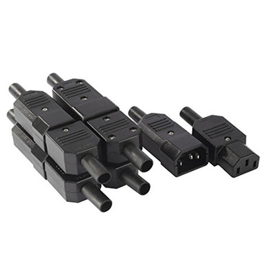 uxcell 5Pair AC250V 10A 3 Pins Terminals Panel Mount IEC C14 Male + C13 ...