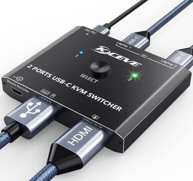 USB C KVM Switch 4K@60Hz,MLEEDA USB C Switch for 2 Computers Share HDMI ...