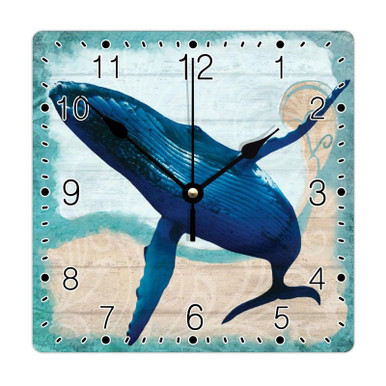 godblessign Sea Life Whale Dolphin Wall Clock Beach Square Clocks Love ...