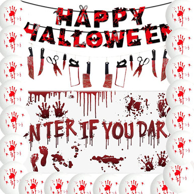 ikasus Halloween Horror Banners Decoration Halloween Party Decorations ...