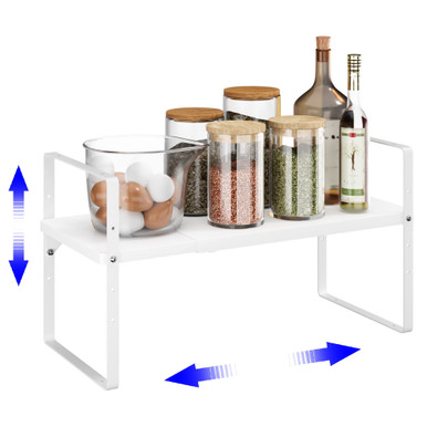 KIKIBRO Expandable Cabinet Shelf Organizer, Stackable Kitchen Pantry ...