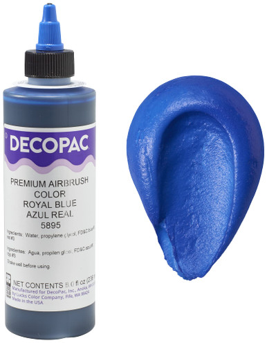 DecoPac Royal Blue Food Coloring, 8 Fl Oz Airbrush Food Color, Edible ...