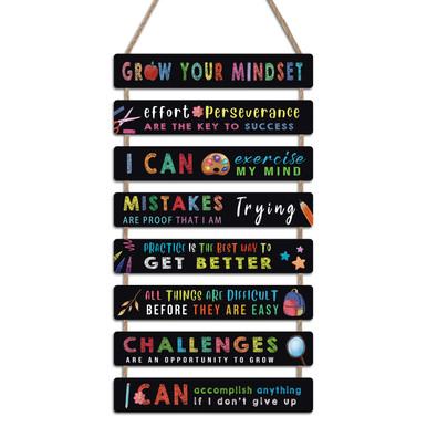 HLNIUC Color Inspirational Wall Decor For Kids, Classroom Wooden Words ...