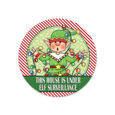 ArogGeld This House Is Under Elf Surveillance Christmas Wreath Sign 12 ...