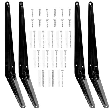 Cabilock Wall Mounted Shelves Black Shelving 4 Sets Shelf Brackets ...