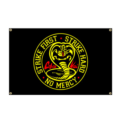 Strike First Strike Hard No Mercy Flag 3x5 Ft Cobra Karate Gym Flags ...