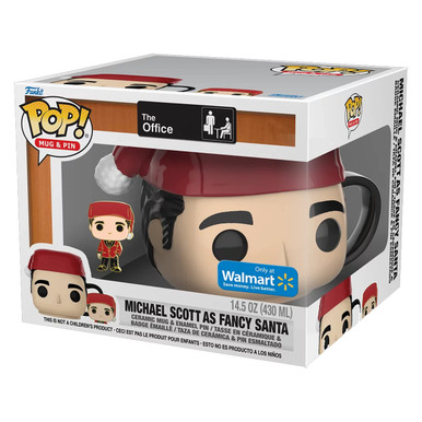 Funko The Office Michael Scott as Fancy Santa Mug and Pin Set with Lid ...
