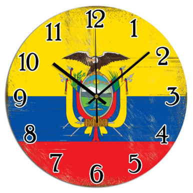 Vinisong Ecuador Flag Round Clock for Wall Country Souvenir Ecuador PVC ...