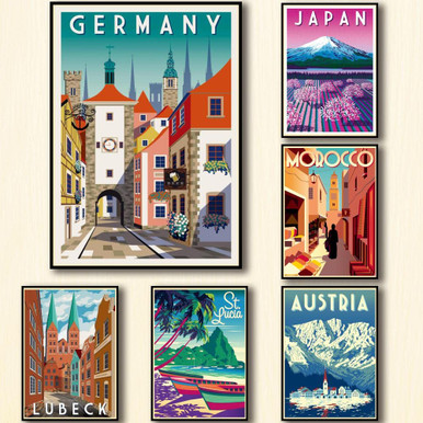 YEN TOWN Set of 18pcs Travel City Posters Collage Kit Trendy Cities ...