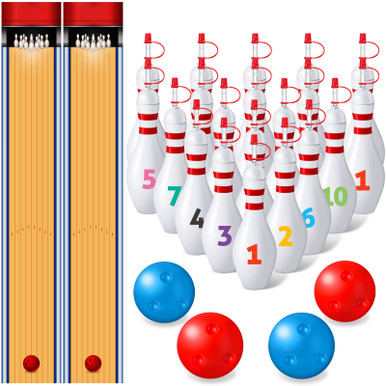 10oz Bowling Pin Shape Cups Set with Lids and Straws Include 20 Bowling ...