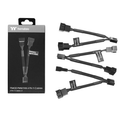 Thermaltake TtMOD 4 Pin Y-Cable for PC PWM Fan- 3 Pack 110mm, AC-060 ...
