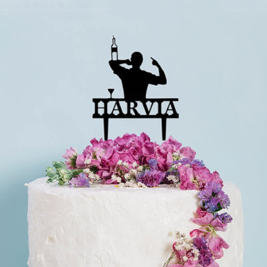 Bartender Happy Birthday Cake Topper Personalized Name Cake Toppers ...