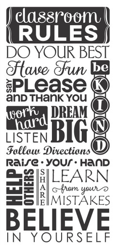 Wall Decor Plus More WDPM3751 Classroom Rules Subway Art Teacher Wall ...