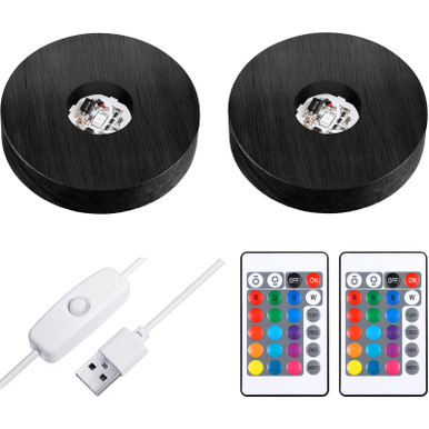 Mudder 2 Pieces LED Light Base Display Base Lighted Display Stand,16 ...