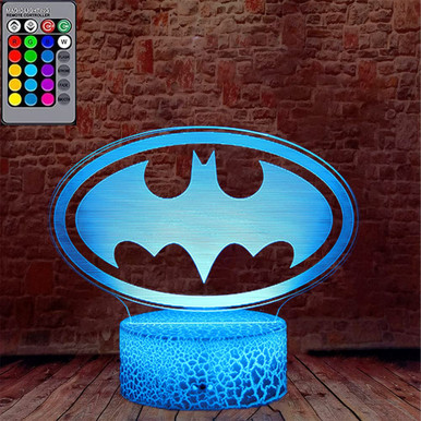 Bat Superhero 3D Illusion Satoru LED Anime Lamp Table RGB 16 Colors ...