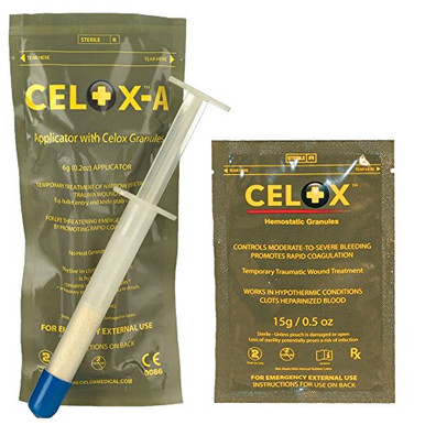 Emergency Wound Bundle: Celox Blood Clotting Granule Applicator and ...