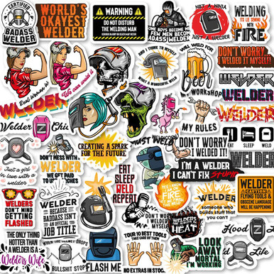 Funny Welding Stickers for Welding Hood [45pcs] Welder Hard Hat Safety ...