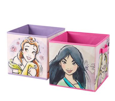 Idea Nuova Disney Princess Collapsible Storage Cubes, Set of 2, 10"x10 ...