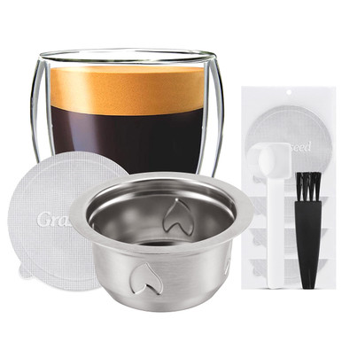 Grasseed Refillable Vertuo Capsule, Reusable Stainless Steel Vertuo Pod ...