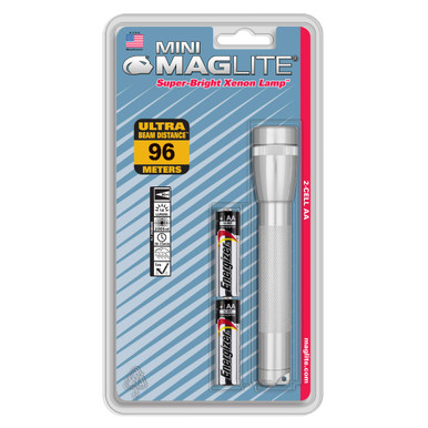 Maglite Mini Incandescent 2-Cell AA Flashlight, Silver ...