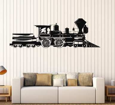 Vinyl Decal Train Locomotive Steam Railway Kids Room Wall Stickers ...